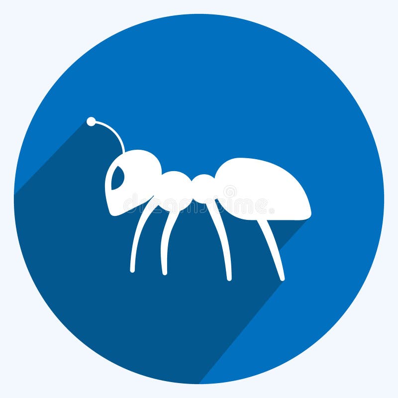 Icon Ant 2. Suitable for Animal Symbol. Long Shadow Style. Simple ...