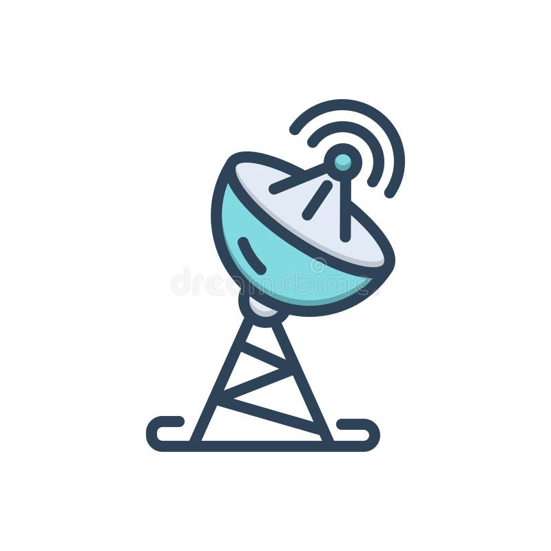 Color Illustration Icon for Antenna, Satellite and Network Stock Vector ...