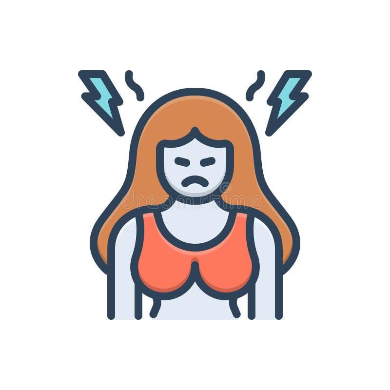Color Illustration Icon for Anxiety, Concern and Stress Stock ...