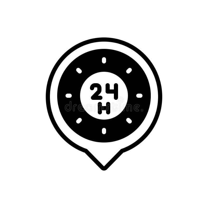 Black Solid Icon for always, at Any Time and Eternally Stock Vector ...