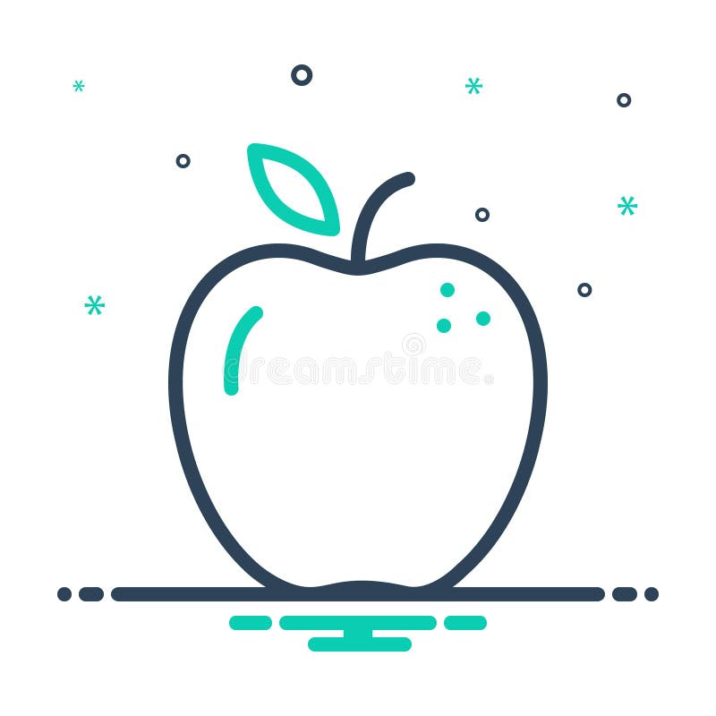Mix Icon for Apple, Eat and Food Stock Vector - Illustration of fruit ...