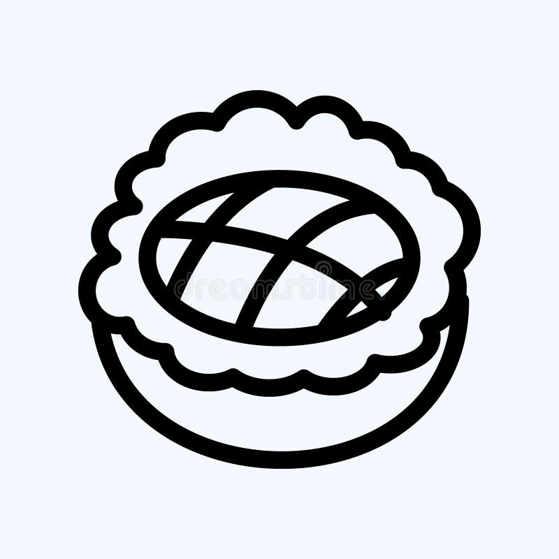 Icon Apple Pie. Suitable for Bakery Symbol. Line Style. Simple Design ...