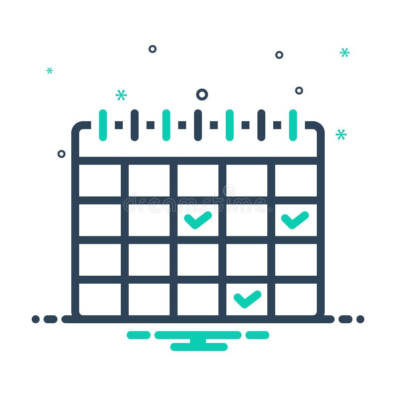 Mix Icon for Appointed, Selected and Calendar Stock Vector ...