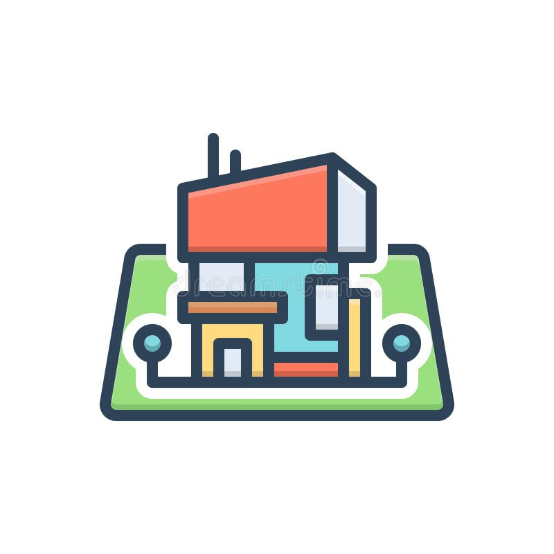 Color Illustration Icon for Architectural, Architectonic and Building ...