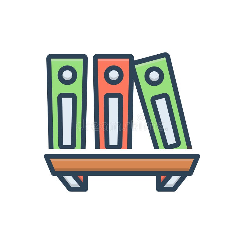 Color Illustration Icon for Archive Files, Library and Books Stock ...