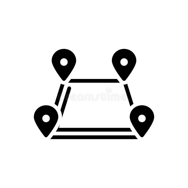 Black Solid Icon for Area, Territory and Square Stock Vector ...