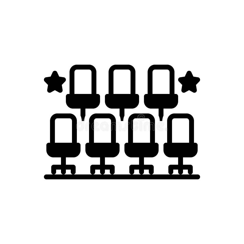 Black Solid Icon for Arrangement, Sitting and Arrangement Stock Vector ...