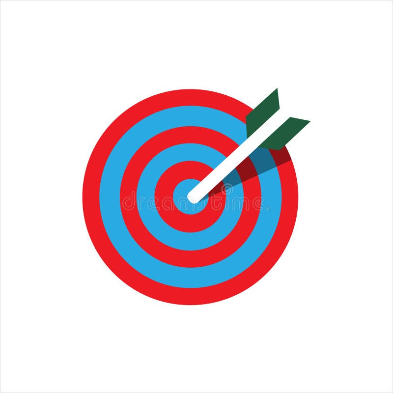 Icon of Arrow Hitting Target. Vector Illustration EPS 10 Stock Vector ...