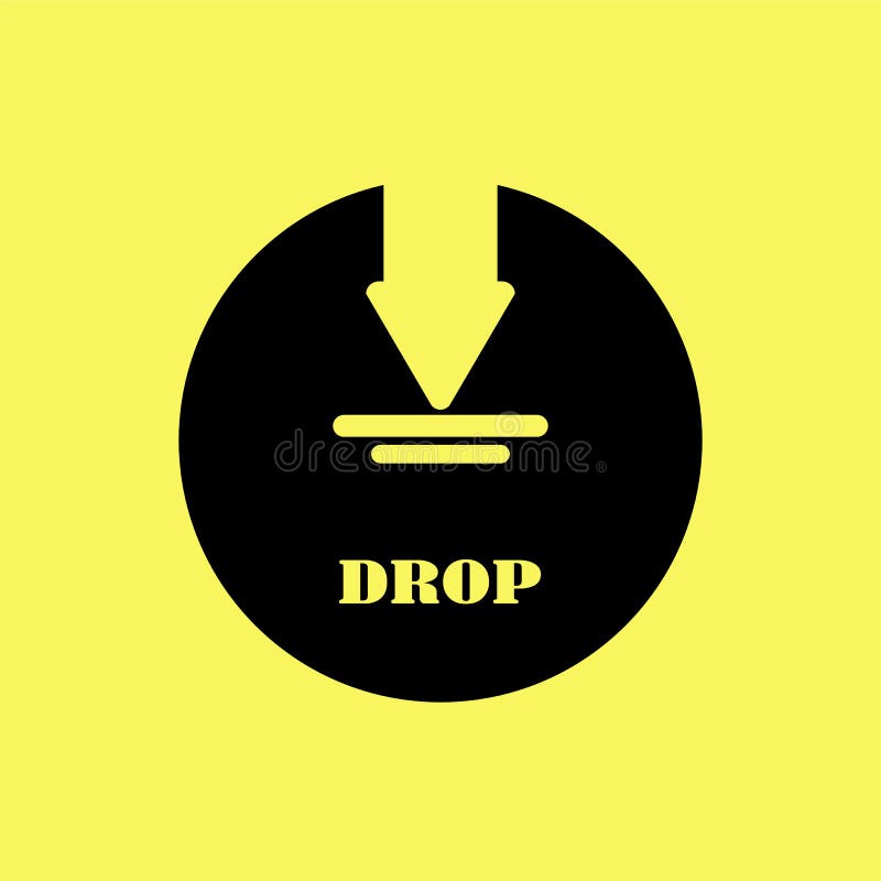 Icon Arrow and the Word To Drop a Yellow Background Stock Illustration ...