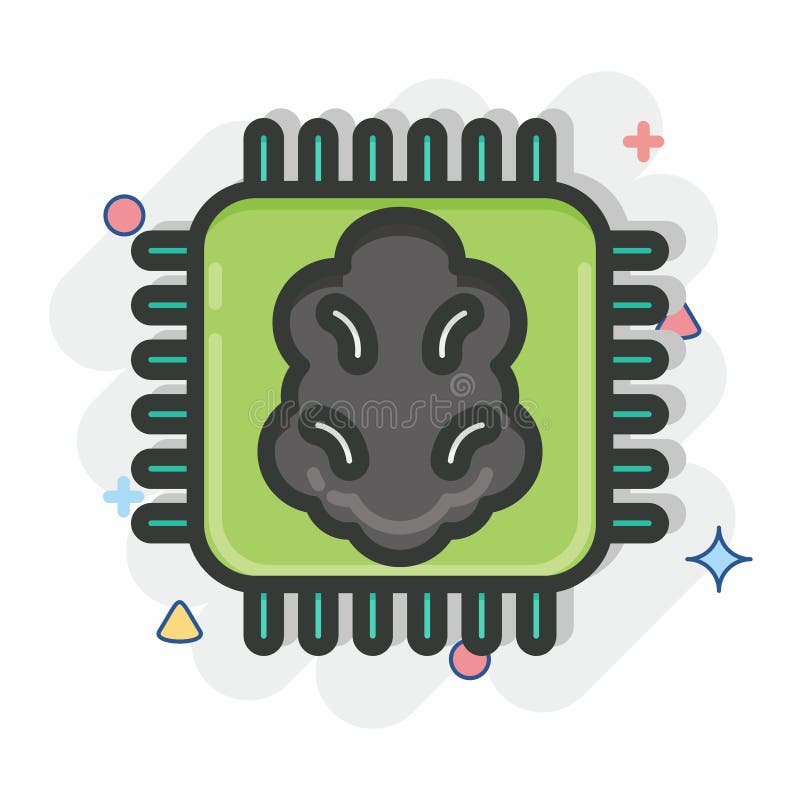 Icon Artificial Intelligence. Related To Machine Learning Symbol. Comic ...