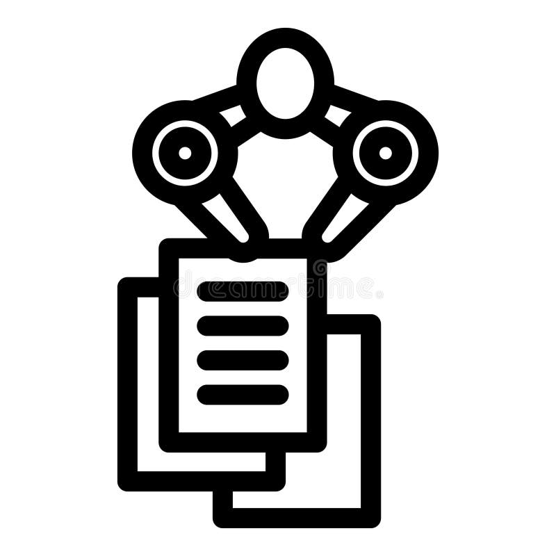 Artificial Intelligence Processing Documents with Robotic Arms Stock ...