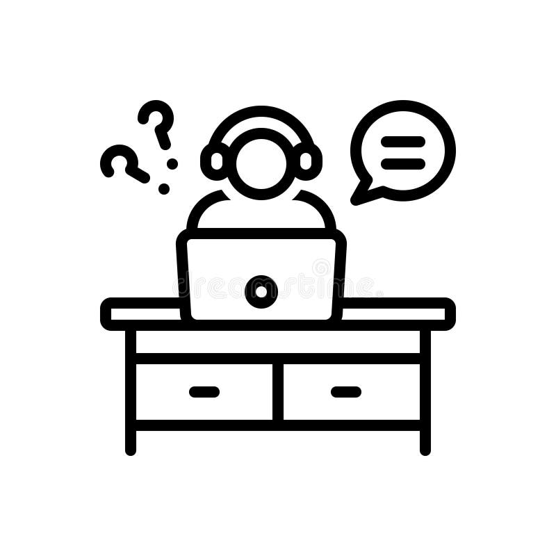 Black Line Icon for Assisted, Helper and Accessory Stock Vector ...