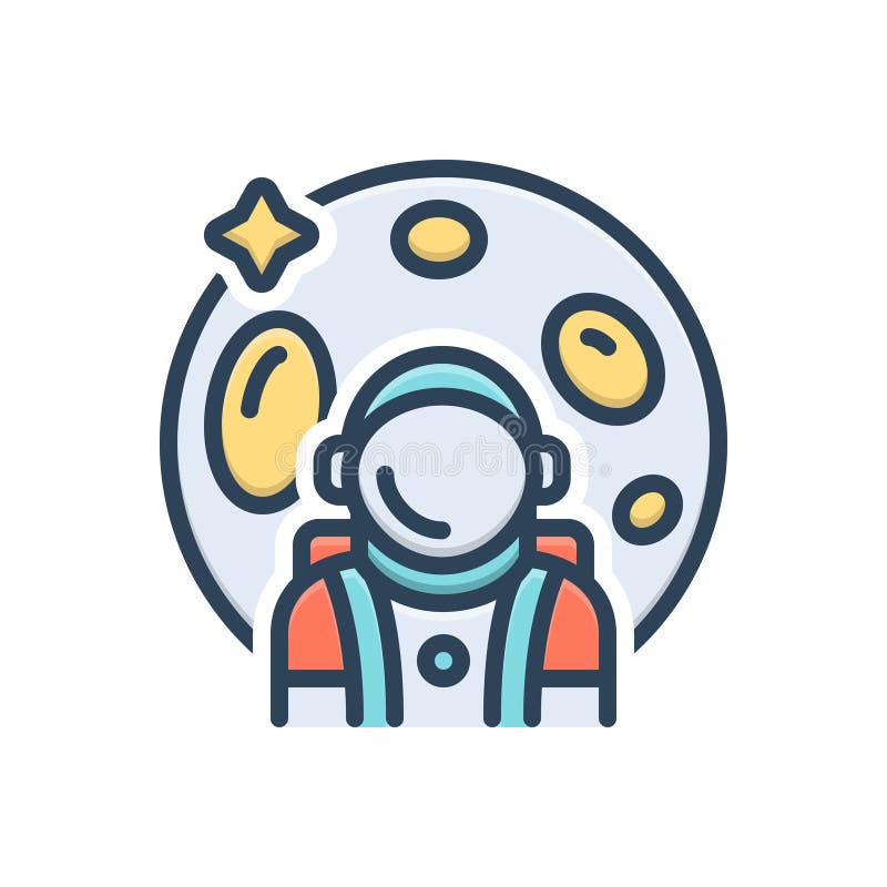 Color Illustration Icon for Astronaut, Space and Cosmos Stock ...