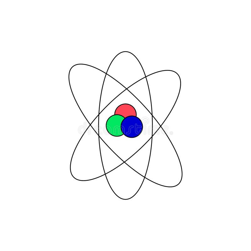 Icon of Atom on a White Background. Vector Illustration Stock ...