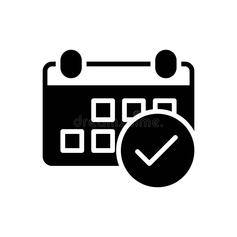 Black Solid Icon for Attendance, Presence and Record Stock Vector ...
