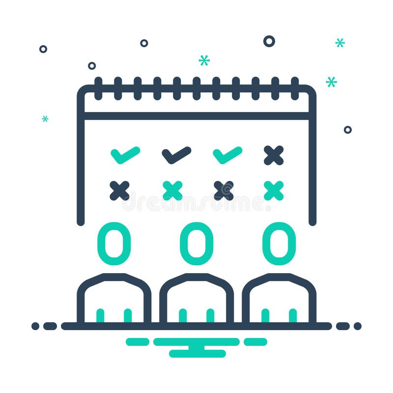 Mix Icon for Attended, Presence and Checklist Stock Vector ...