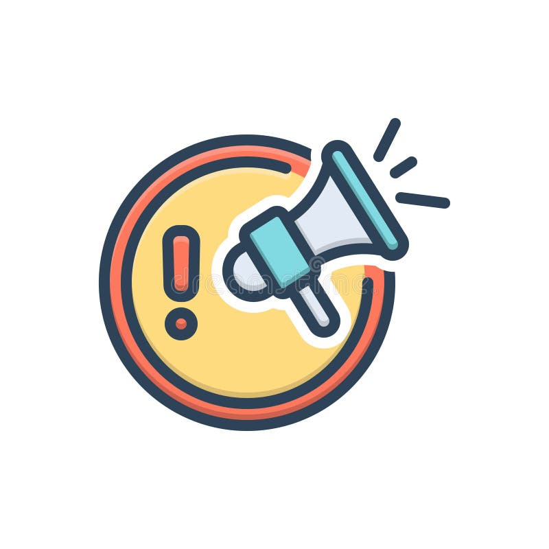 Color Illustration Icon for Attention, Awareness and Alert Stock ...