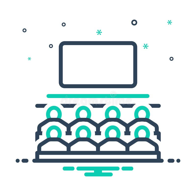 Mix Icon for Audience, Spectator and Cinema Stock Vector - Illustration ...