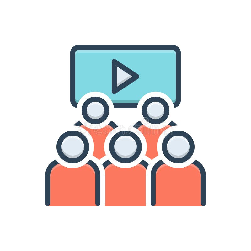 Color Illustration Icon for Audience, Spectator and Crowd Stock ...