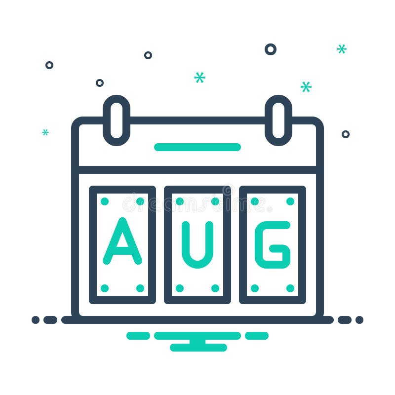 Mix Icon for August, Month and Event Stock Illustration - Illustration ...