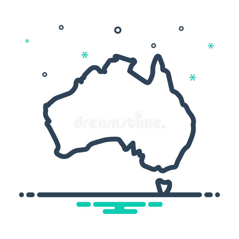 Mix Icon for Aus, Map and Australia Stock Vector - Illustration of ...