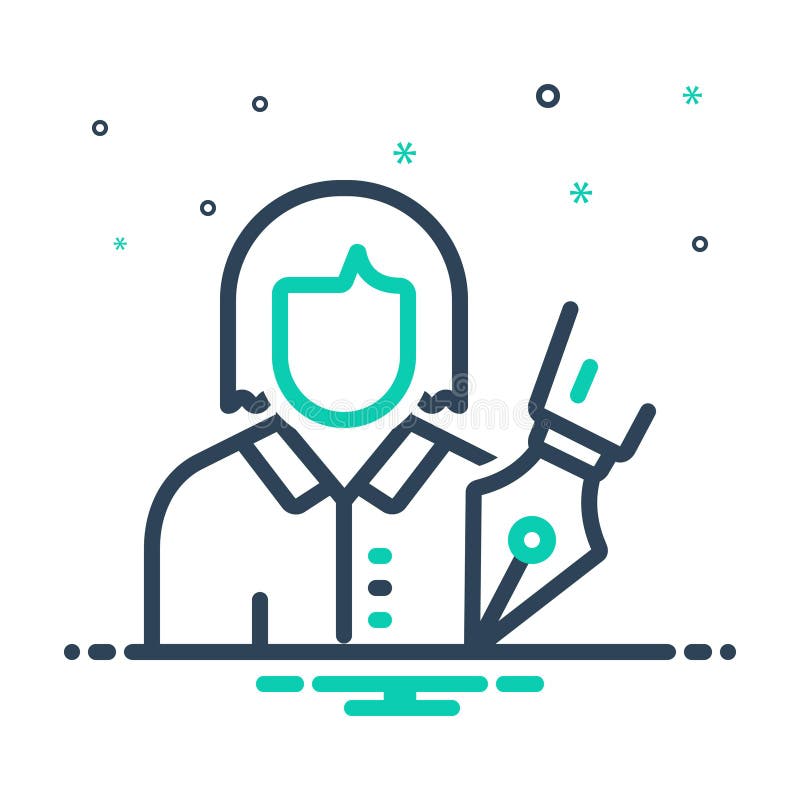 Mix Icon for Authors, Originator and Poet Stock Vector - Illustration ...