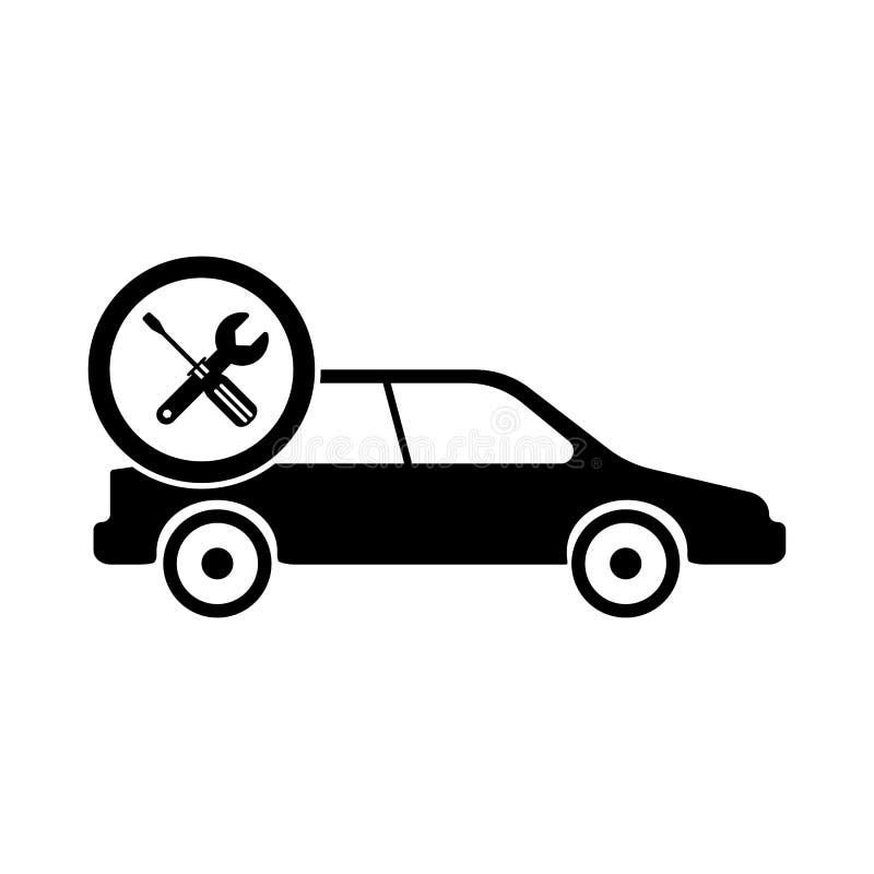 Icon of the Auto Workshop. Logo, Symbol. Vector Illustration. Stock ...