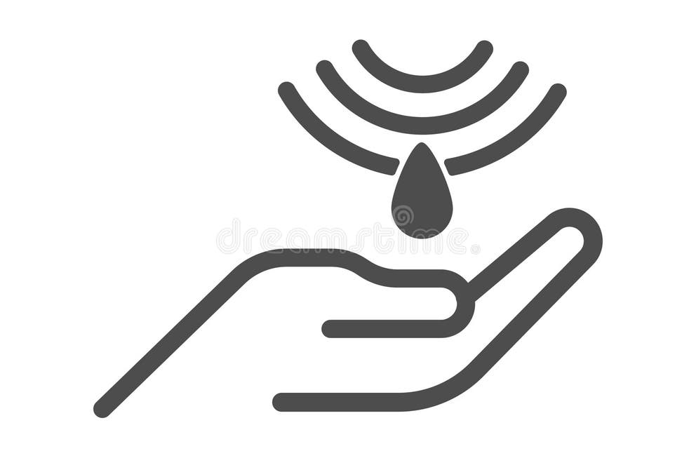 Icon of the Automatic Dispenser. a Drop Falls on the Palm of the ...