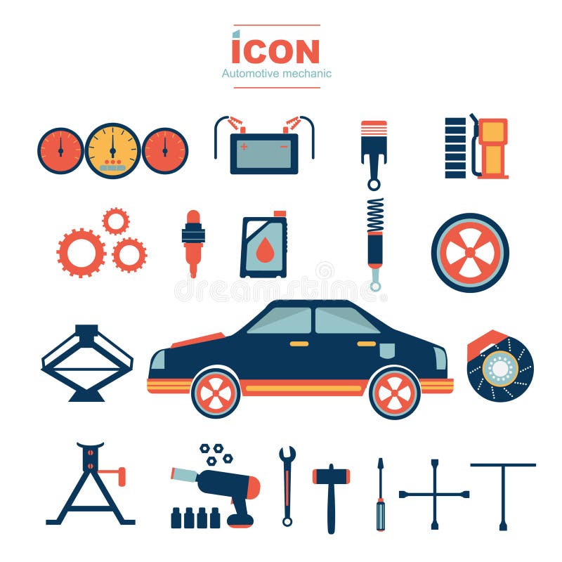 Icon Automotive Mechanic Vector Design No2 Stock Vector - Illustration ...