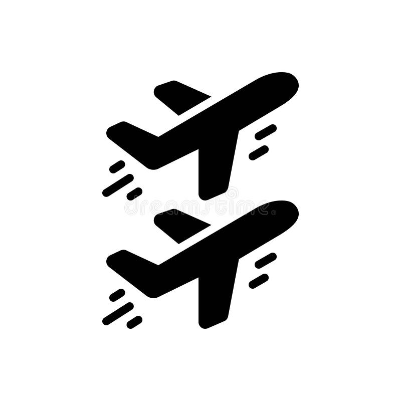 Black Solid Icon for Aviation, Plane and Aeroplane Stock Illustration ...