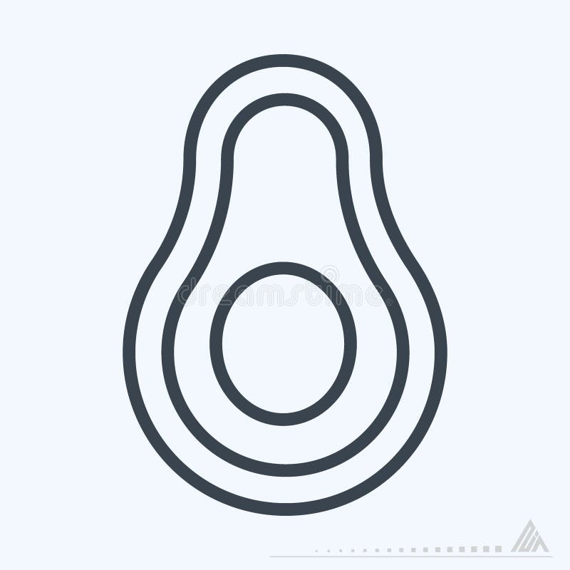 Avocado Line Art Hand-drawn Multicolor Modern Vector Illustration ...