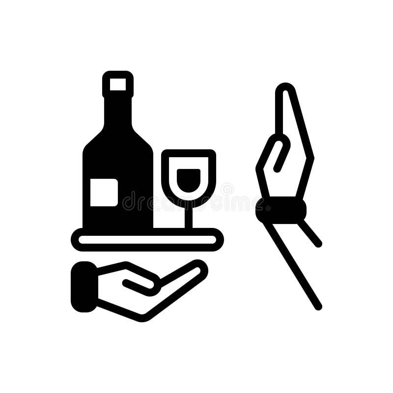 Black Solid Icon for Avoid, Avert and Alcohol Stock Vector ...