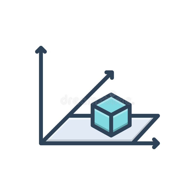Color Illustration Icon for Axis, Modeling and Model Stock Illustration ...