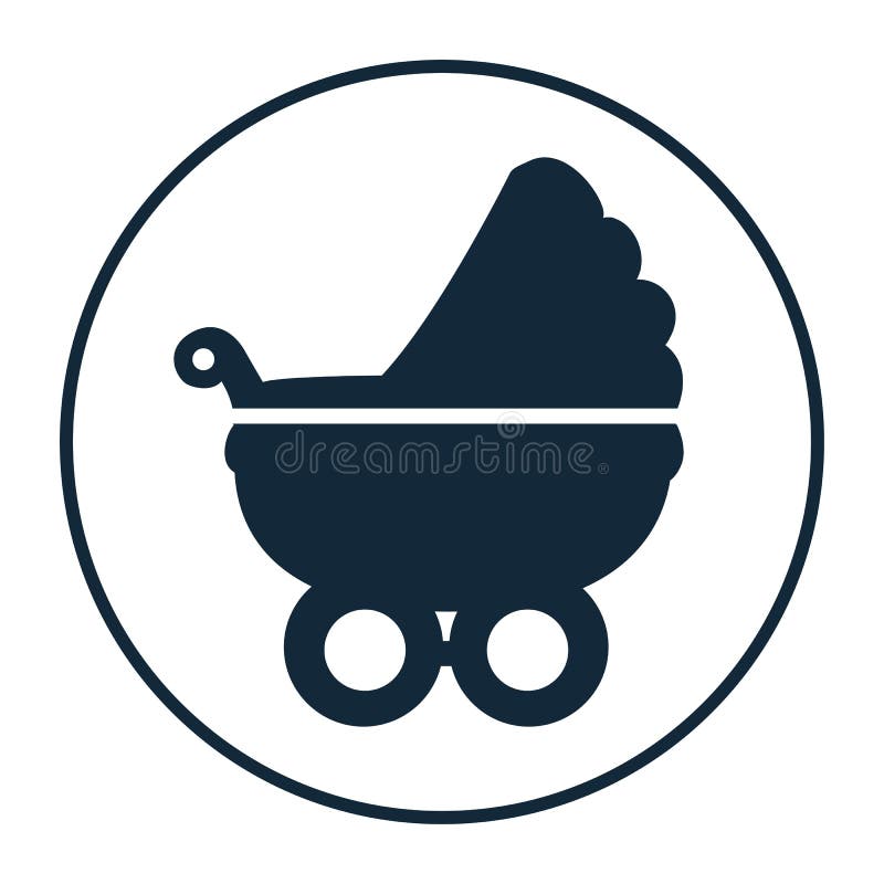 Icon baby stroller. stock vector. Illustration of cartoon - 97669375