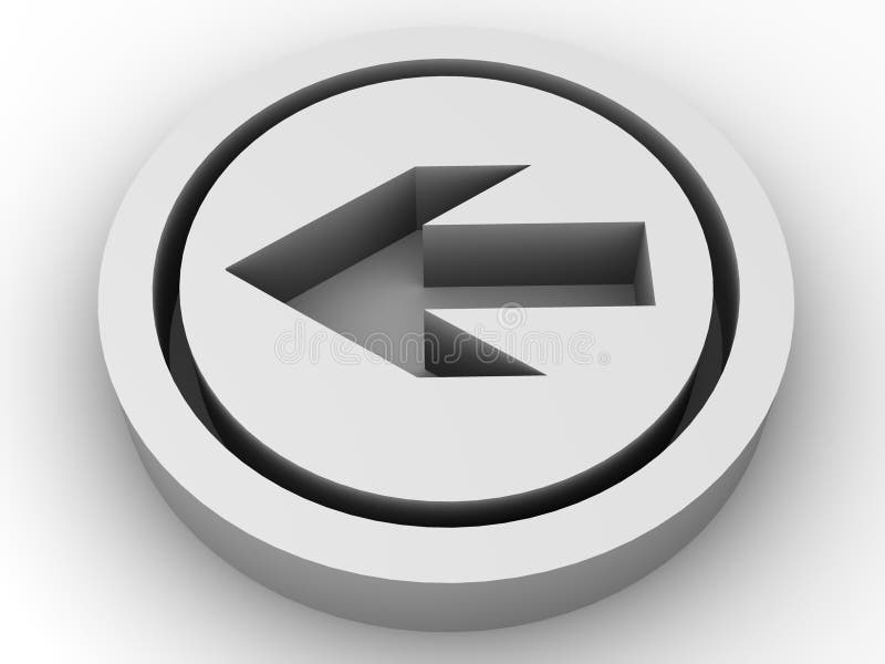 Icon Back. 3d stock illustration. Illustration of icon - 5652263