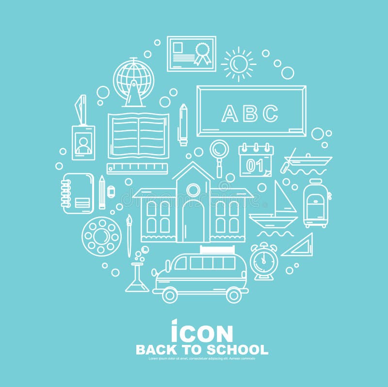Icon Back To School Vector Design 1 Stock Vector - Illustration of ...
