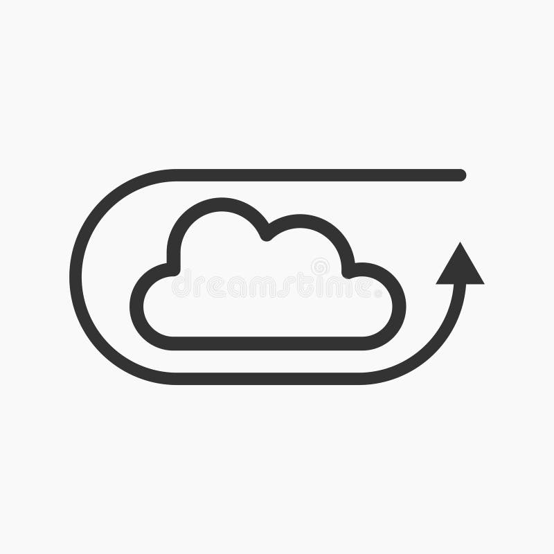 Simple Illustration Icon Cloud Storage Symbol with Arrows Around.Icon ...
