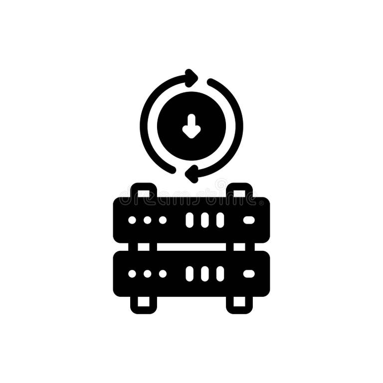 Black Solid Icon for Backup, Support and Resever Stock Illustration ...