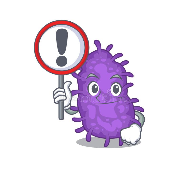 An Icon of Bacteria Bacilli Cartoon Design Style with a Sign Board ...