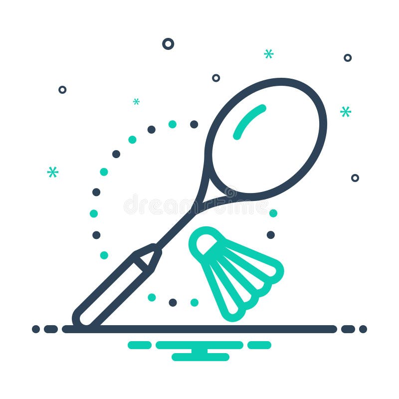 Mix Icon for Badminton, Match and Play Equipment Stock Vector ...