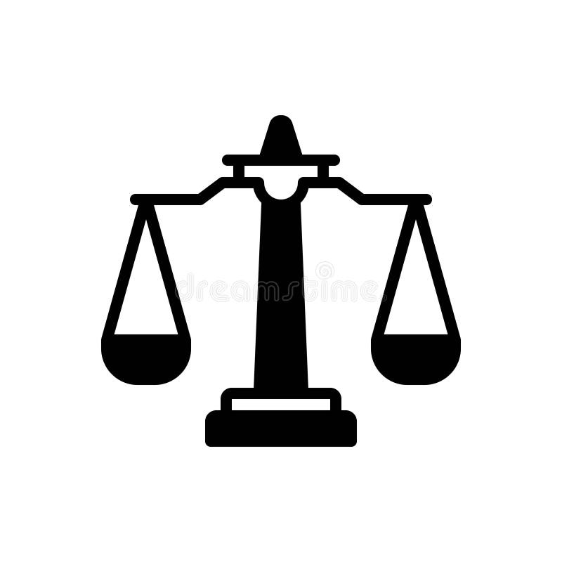 Black Solid Icon for Balance, Equilibrium and Poise Stock Vector ...