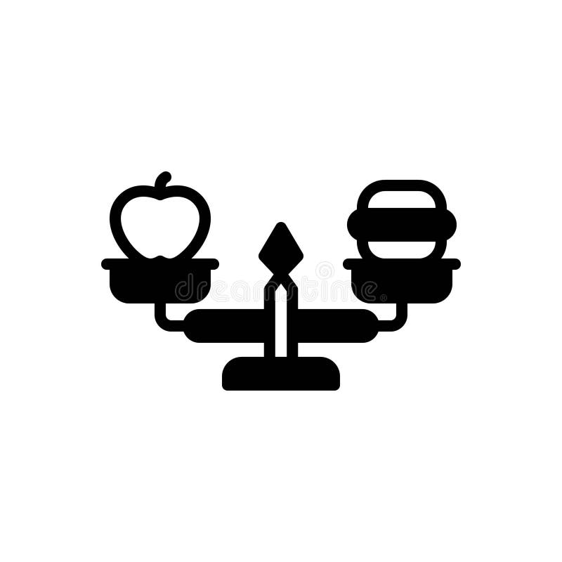Black Solid Icon for Balanced Diet, Balanced and Food Stock ...