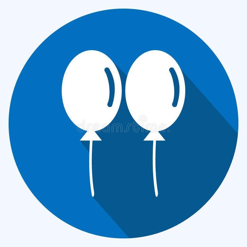 Icon Balloons. Suitable for Wedding Symbol. Long Shadow Style. Simple ...