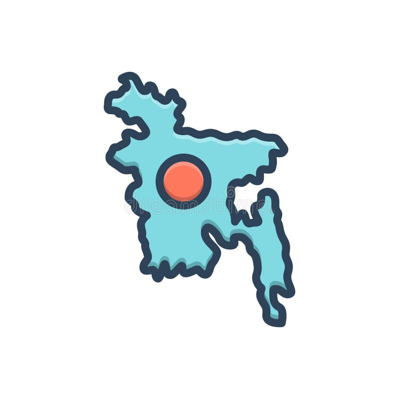 Color Illustration Icon for Bangladesh, Map and Land Stock Illustration ...