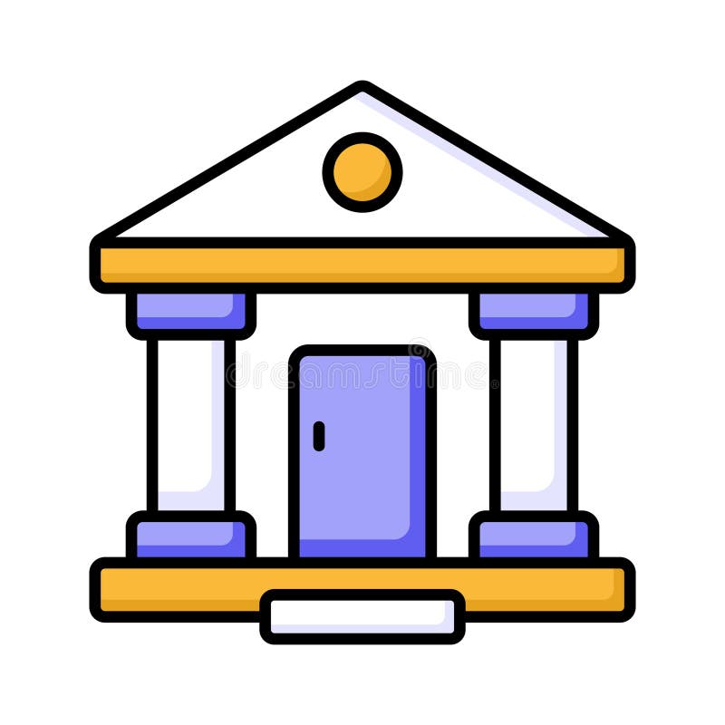An Icon of Bank Building in Modern Style, Easy To Use Vector, Premium ...