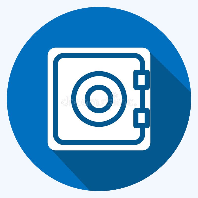 Icon Bank Safe. Suitable for Security Symbol. Long Shadow Style. Simple ...