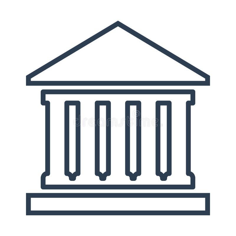Icon of Bank on White Background. Stock Illustration - Illustration of ...