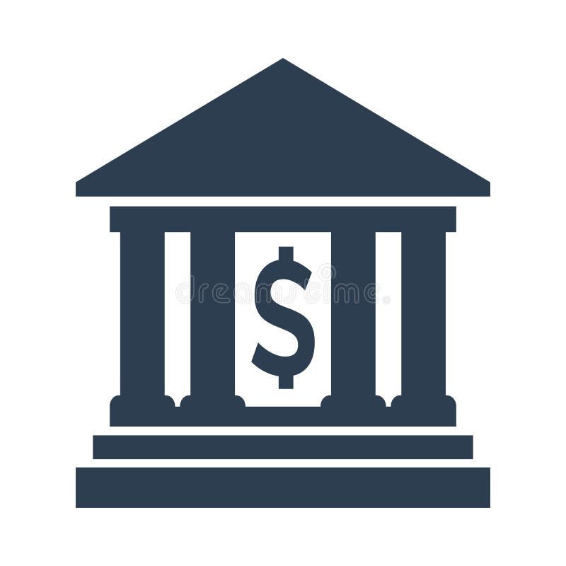 Icon of Bank on White Background. Stock Illustration - Illustration of ...