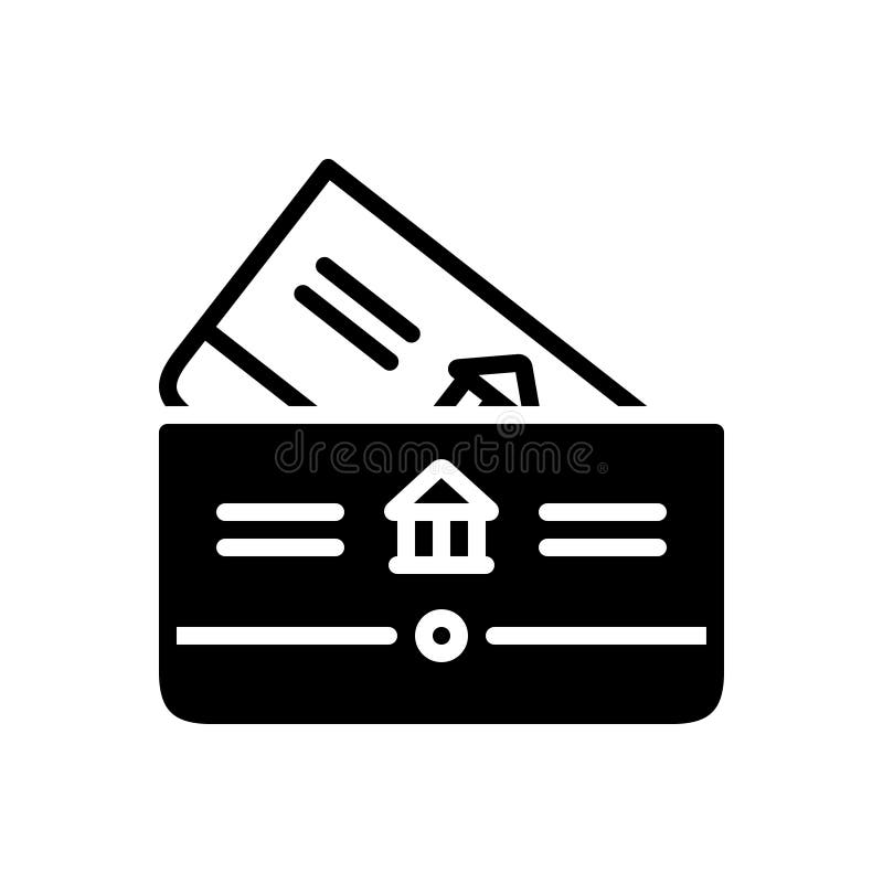 Black Solid Icon for Bankbook, Account and Deposit Stock Vector ...