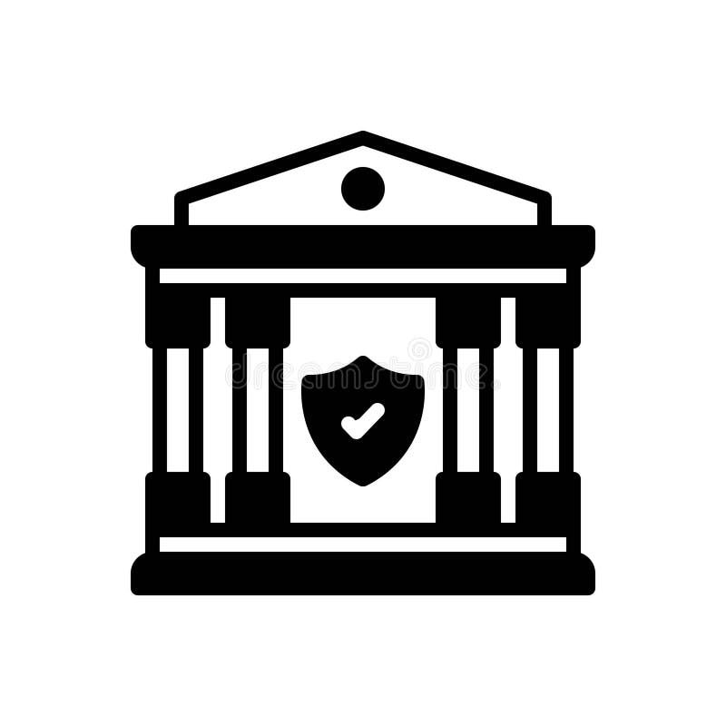 Black Solid Icon for Banking, Building and Money Stock Vector - Illustration of symbol, banking ...
